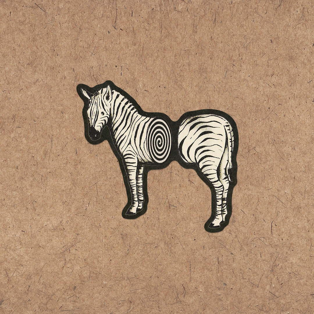 Vintage Zebra Collage Sticker • Vintage Animal Sticker • Psychedelic ...