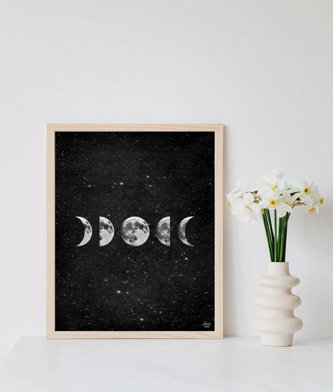 Moon Phase Print Minimalist Moon Artwork Space Decor - Etsy