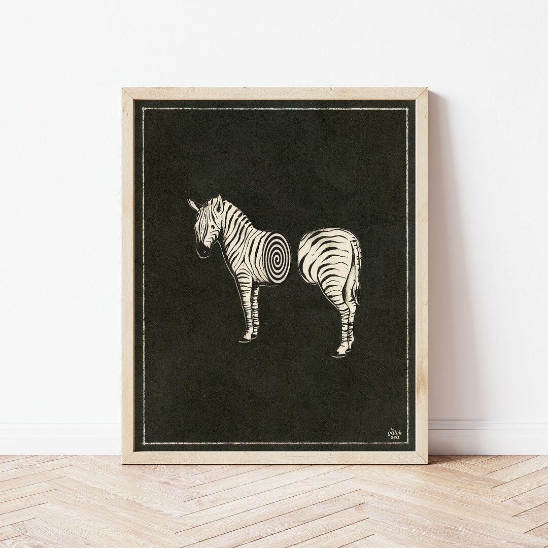 Zebra Collage Art Print • Animal Print • Vintage Psychedelic Zebra Wall ...