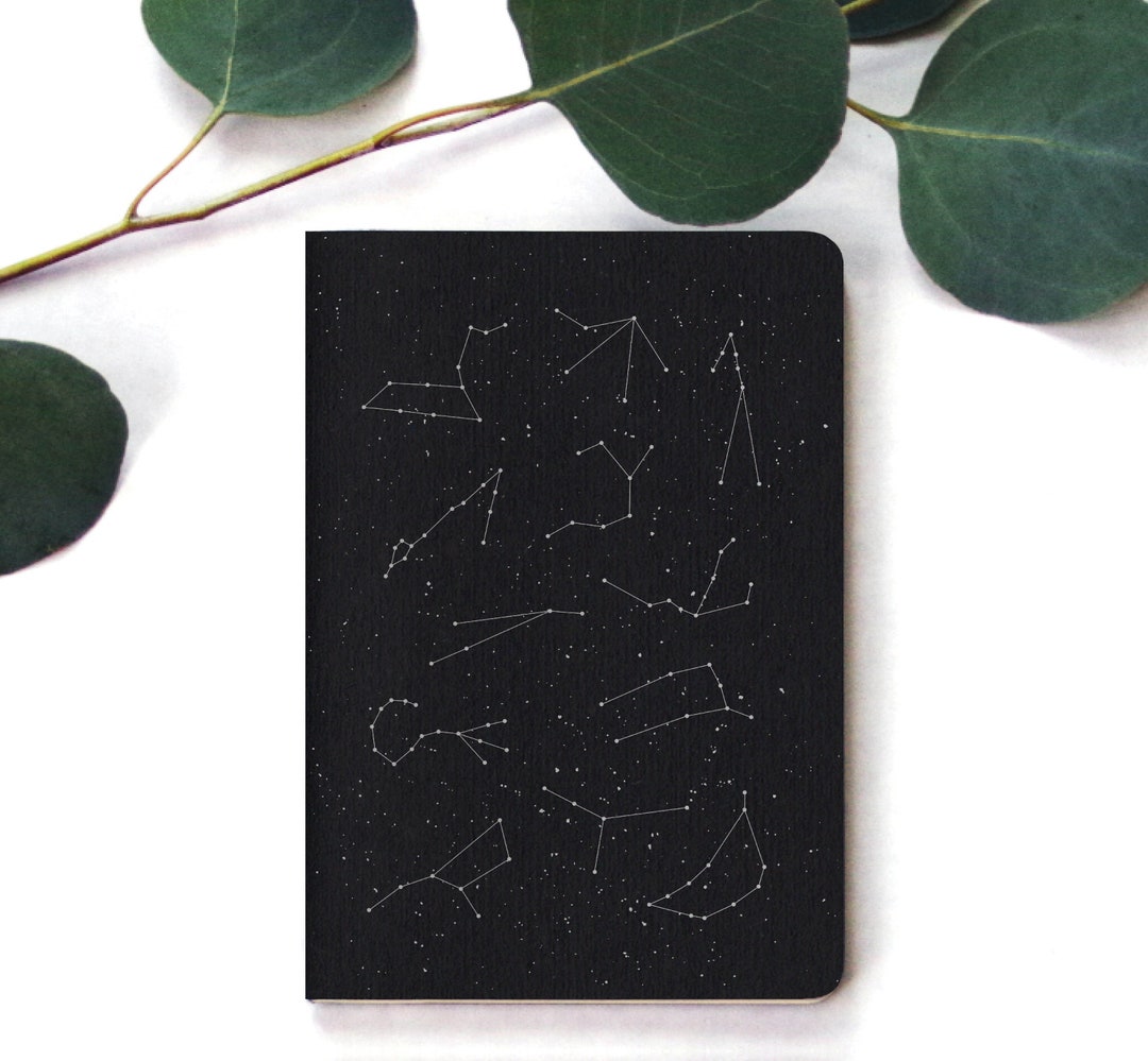 Zodiac Constellations Notebook • Small Blank Astrology Notebook • Black ...