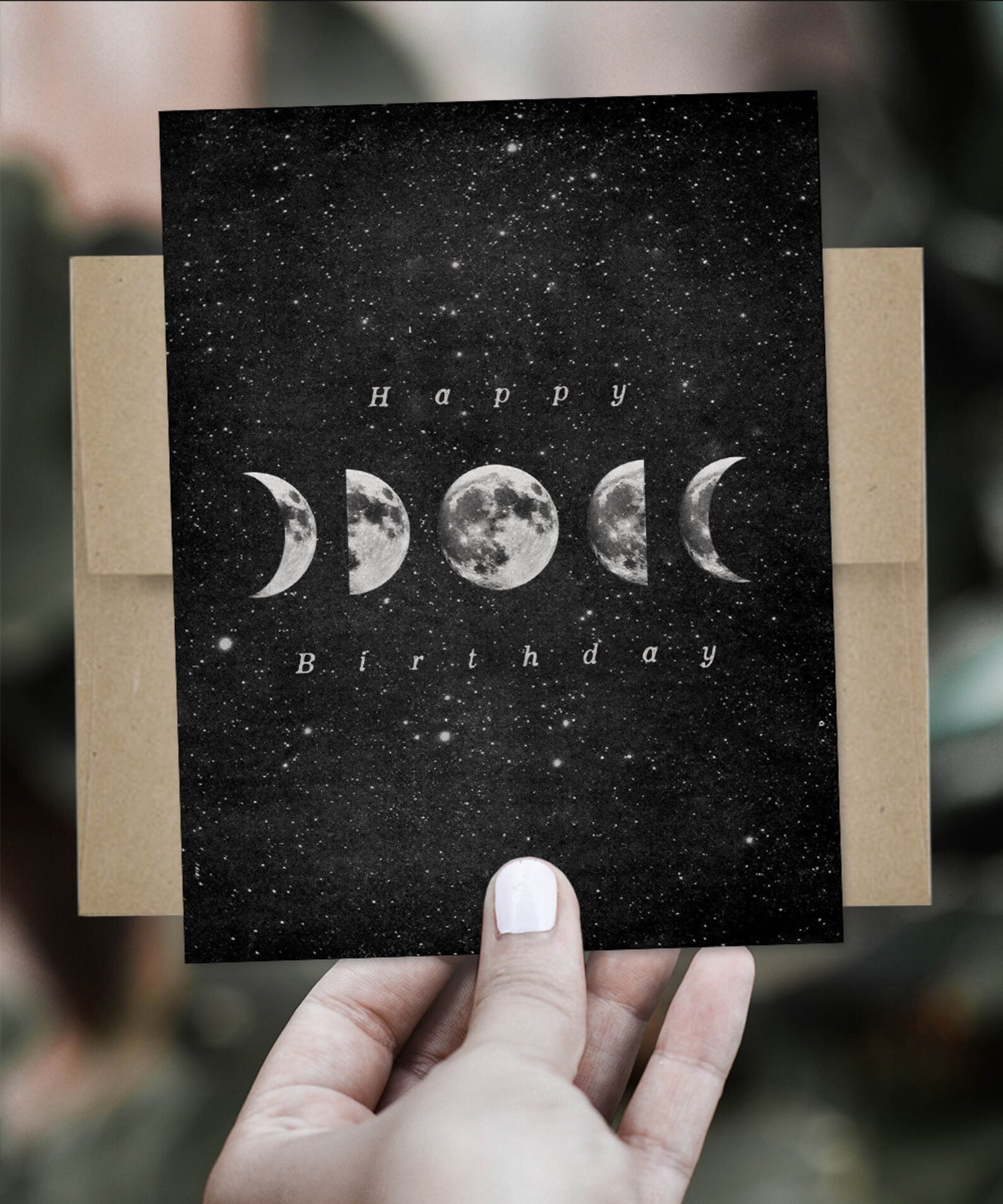 Moon Phase Birthday Card Gift for Friend Space Birthday - Etsy