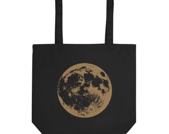Moon Tote Bag, Full Moon Tote, Moon Graphic Bag, Earth's Moon, Cute ...