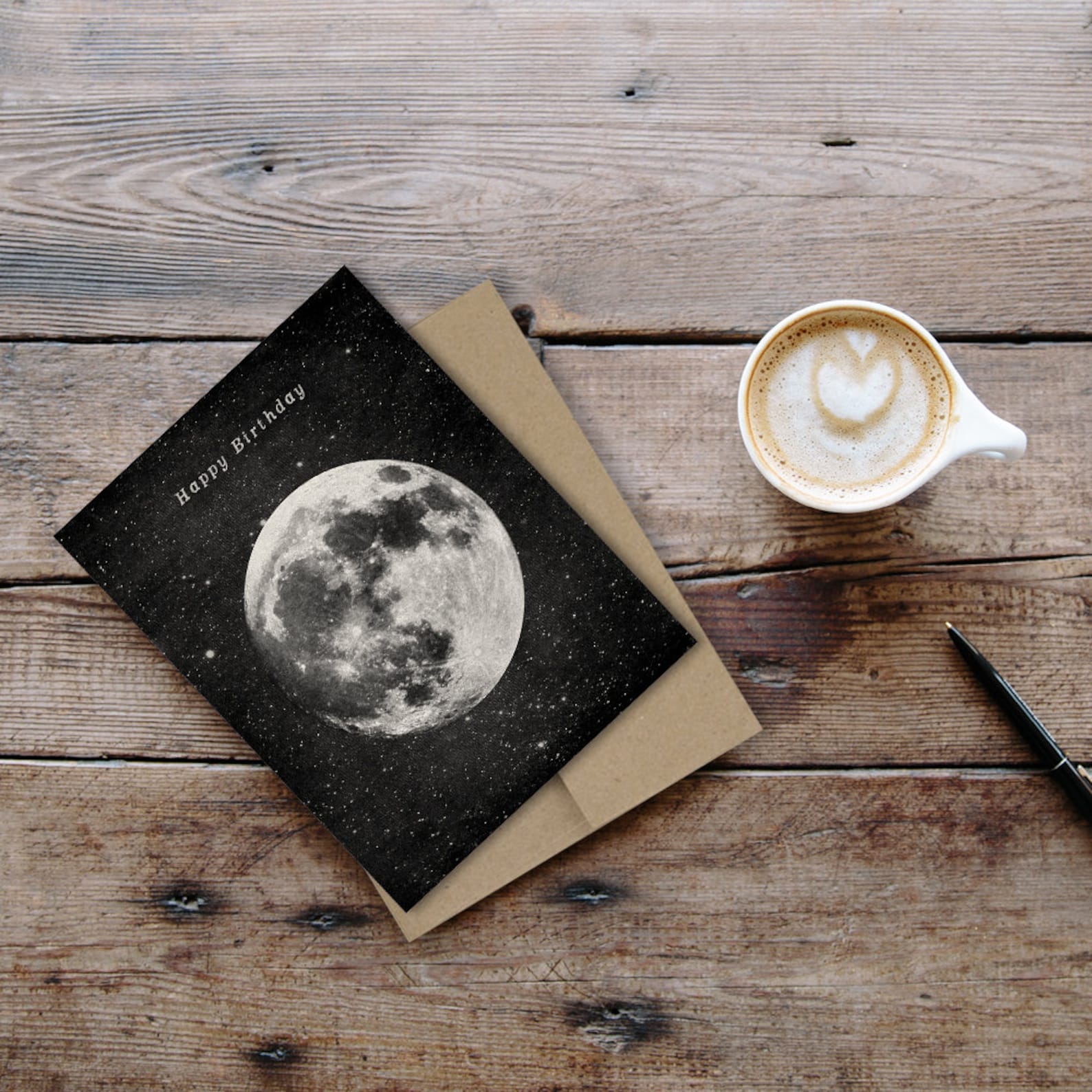 Moon Birthday Card Gift for Friend Space Birthday Card - Etsy