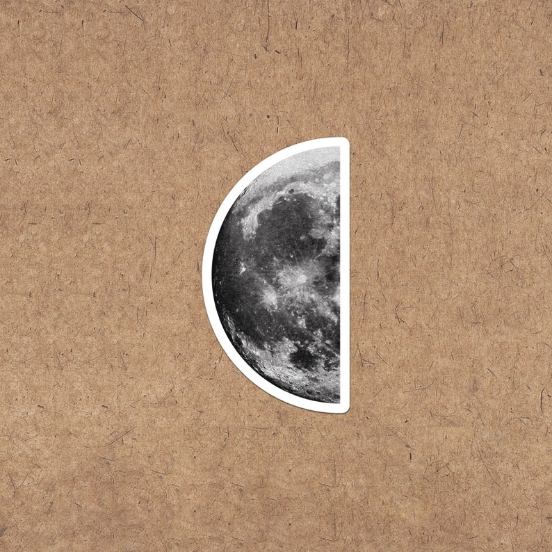 Half Moon Sticker First Quarter Half Moon Last Quarter - Etsy UK
