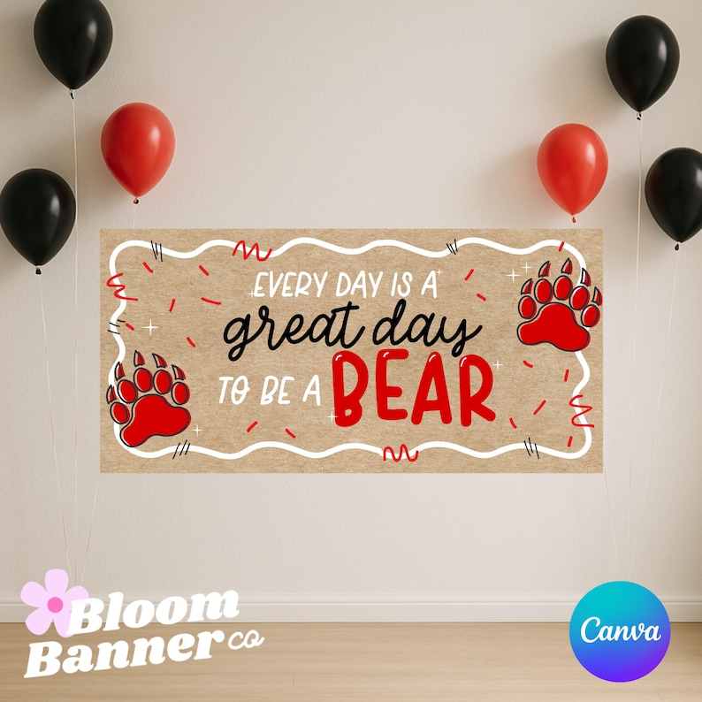 Bear Pride Banner Template: School Spirit Decor (digital Download) - Etsy