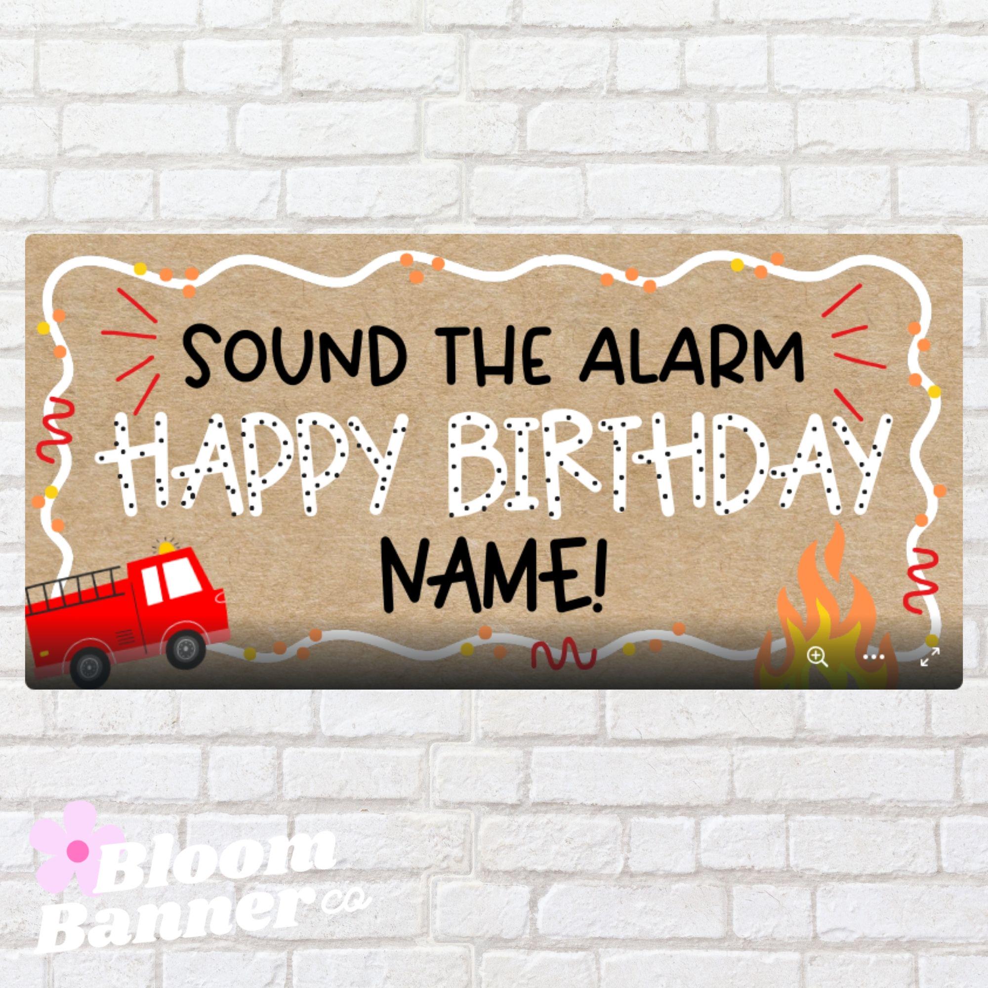 Sound the Alarm - Fire Truck Birthday Banner Canva Template *digital ...