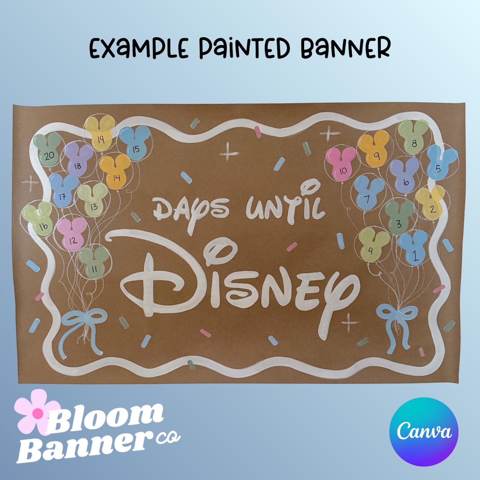 Days Until Disney Countdown Banner Template - DIY Project, Canva ...