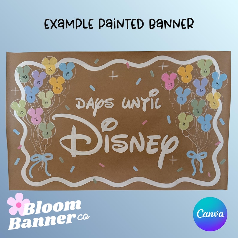 Days Until Disney Countdown Banner Template - DIY Project, Canva ...