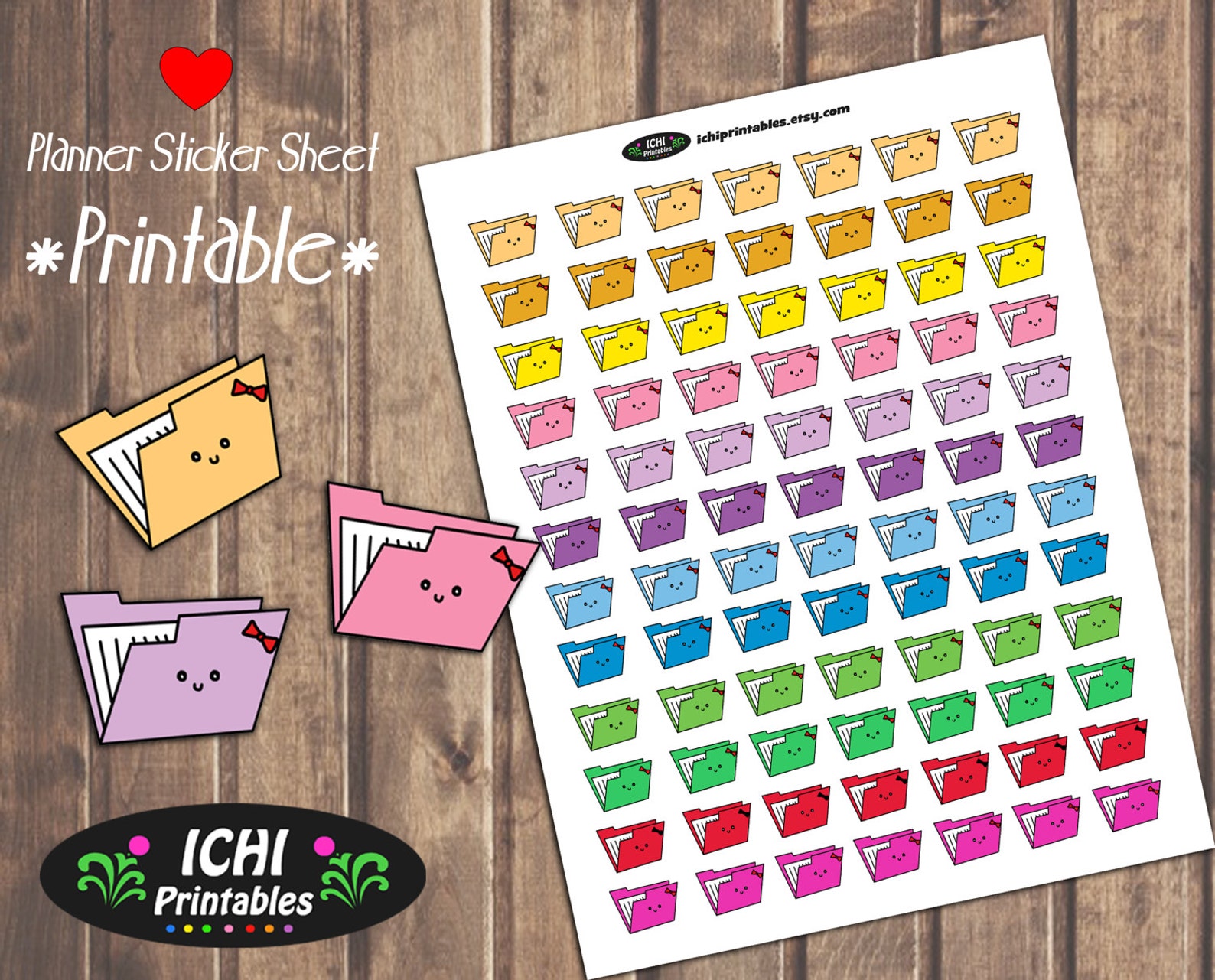 File Folder Printable Planner Stickers File Folder Stickers | Etsy