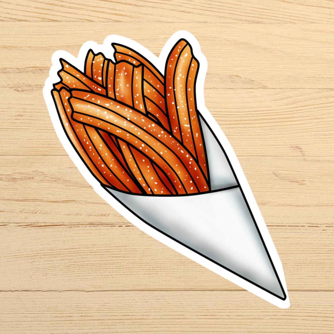 Churro Vinyl Sticker, Waterproof, Mexican Food Sticker, Glossy Vinyl ...