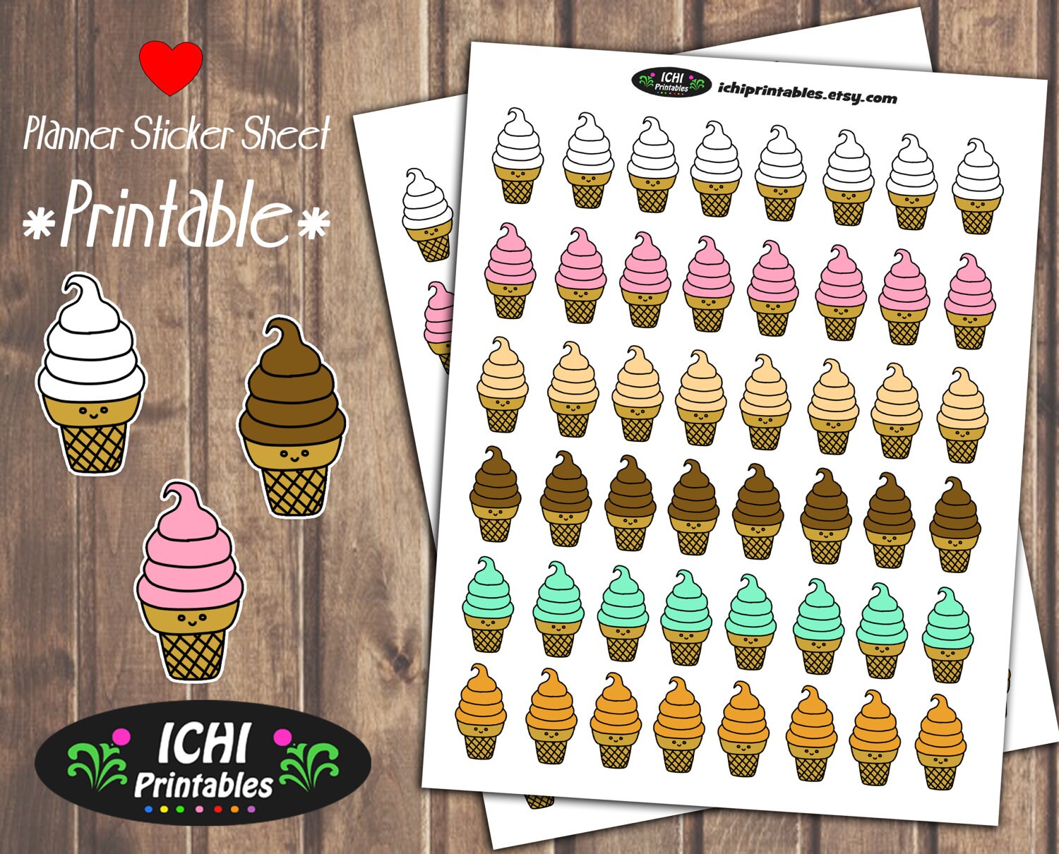 Craft Supplies & Tools Scrapbooking Paper, Party & Kids Ice Cream ...