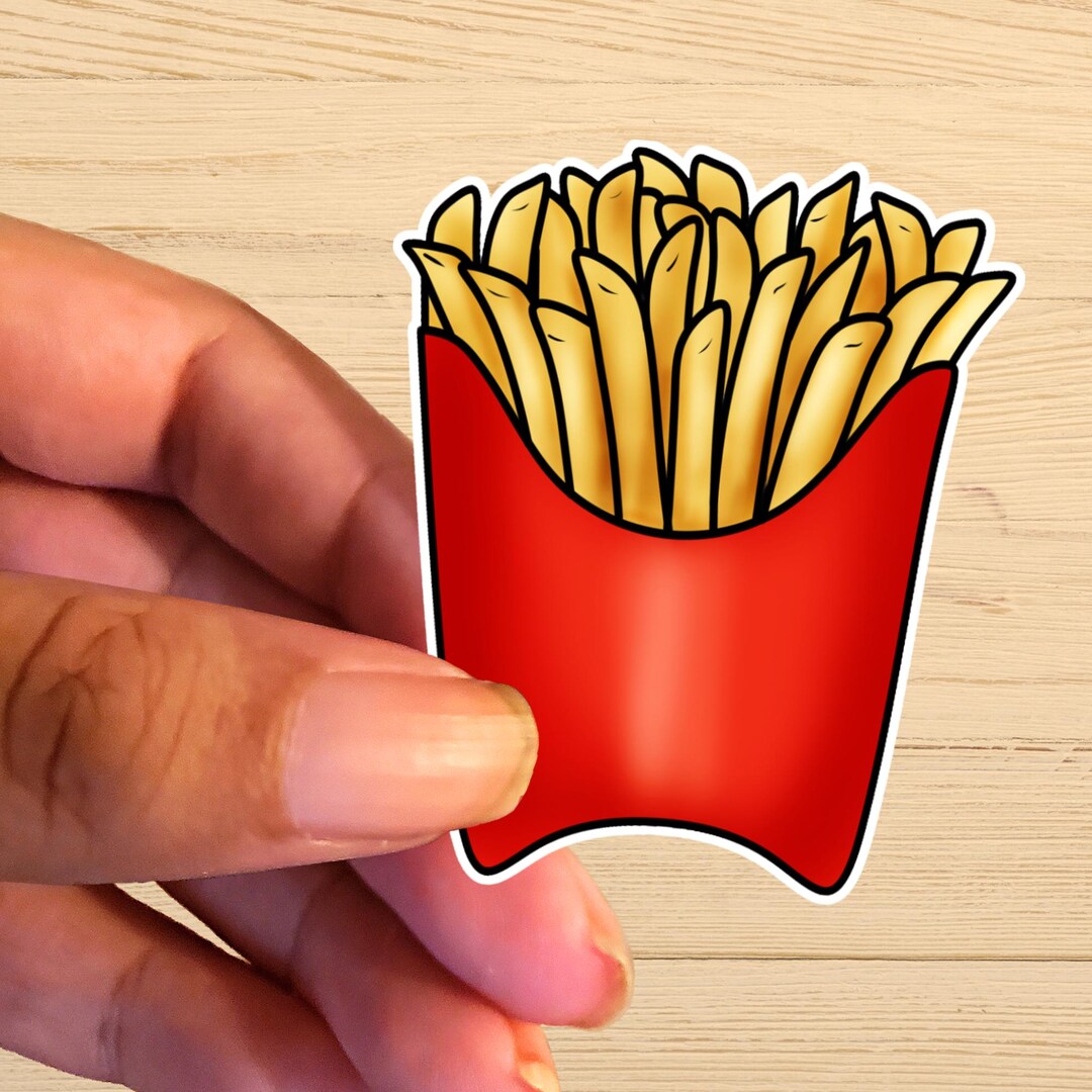 French Fries Vinyl Sticker, Waterproof, Fries Stickers, Glossy Vinyl ...