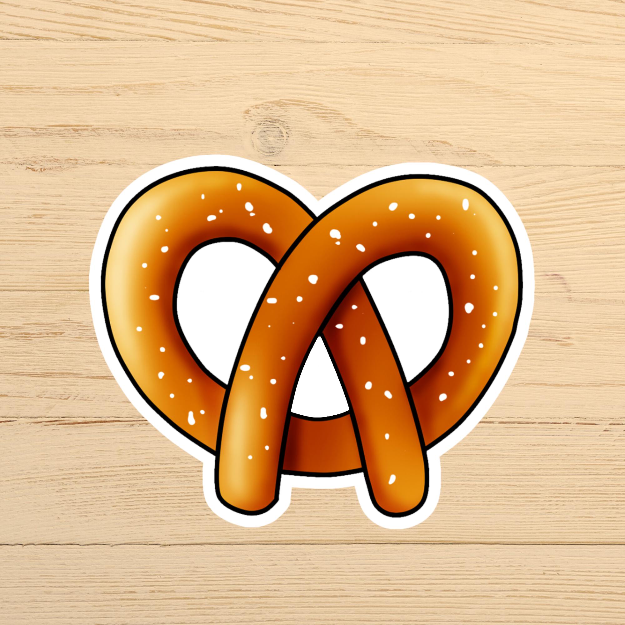 Pretzel Vinyl Sticker, Waterproof, Salted Pretzel Stickers, Glossy ...