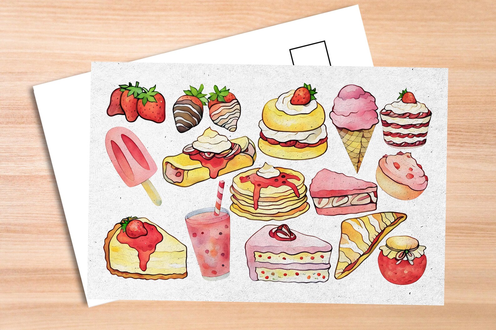 Strawberry Foods Postcard - Thick Cardstock - Gift for Loved Ones - Etsy