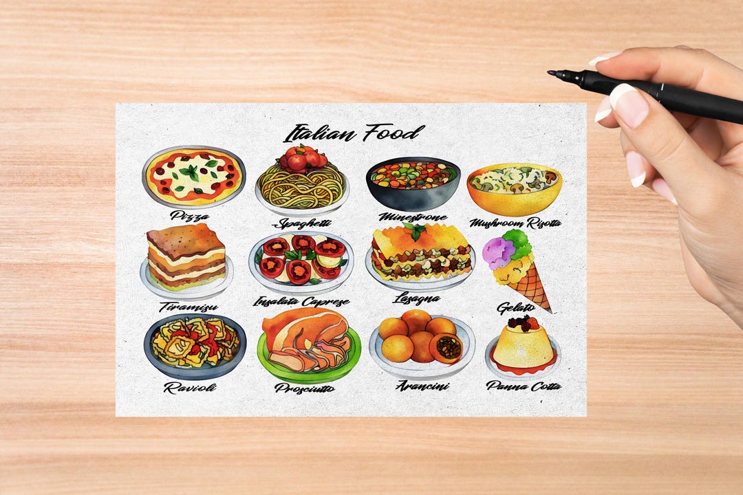 Italian Food Postcard - Thick Cardstock - Gift for Loved Ones - Etsy