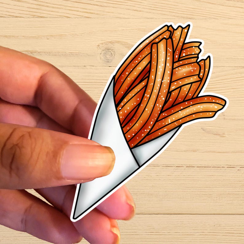 Churro Vinyl Sticker, Waterproof, Mexican Food Sticker, Glossy Vinyl ...