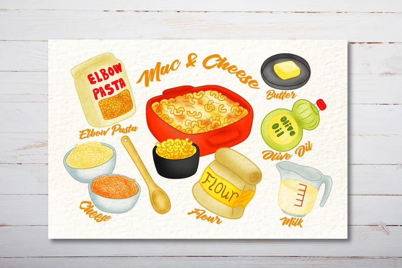 Illustrated Recipe Postcards Food Bundle #2 - 5 Postcards - Thick ...