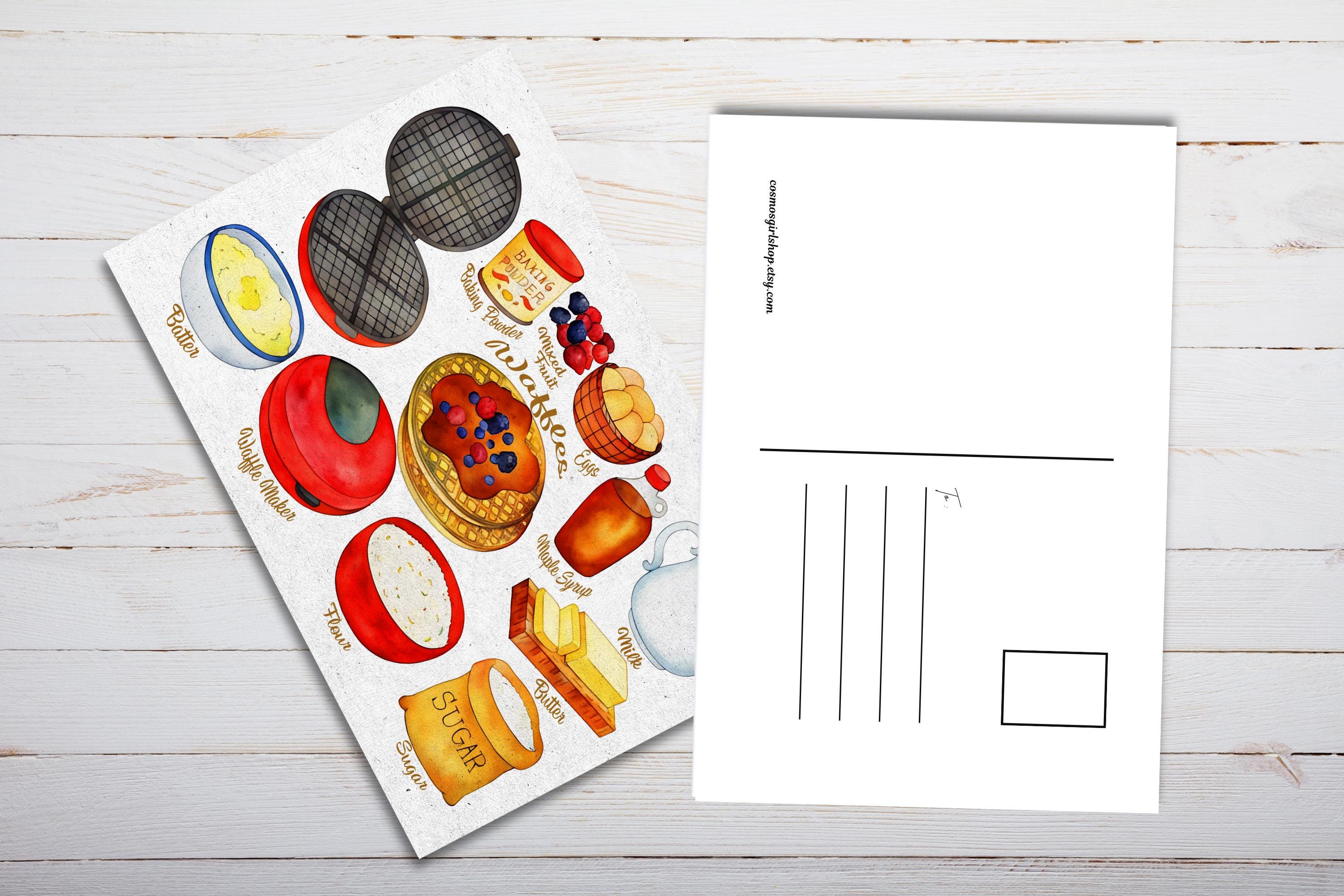 Illustrated Breakfast Recipe Postcards Bundle - 6 Postcards - Thick ...