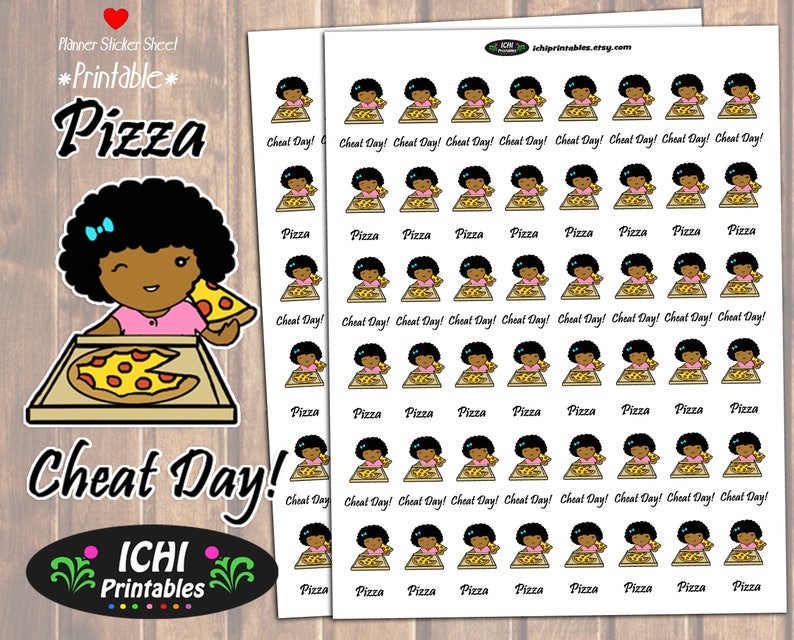 Cheat Day Printable Planner Stickers Cheat Day Planner | Etsy
