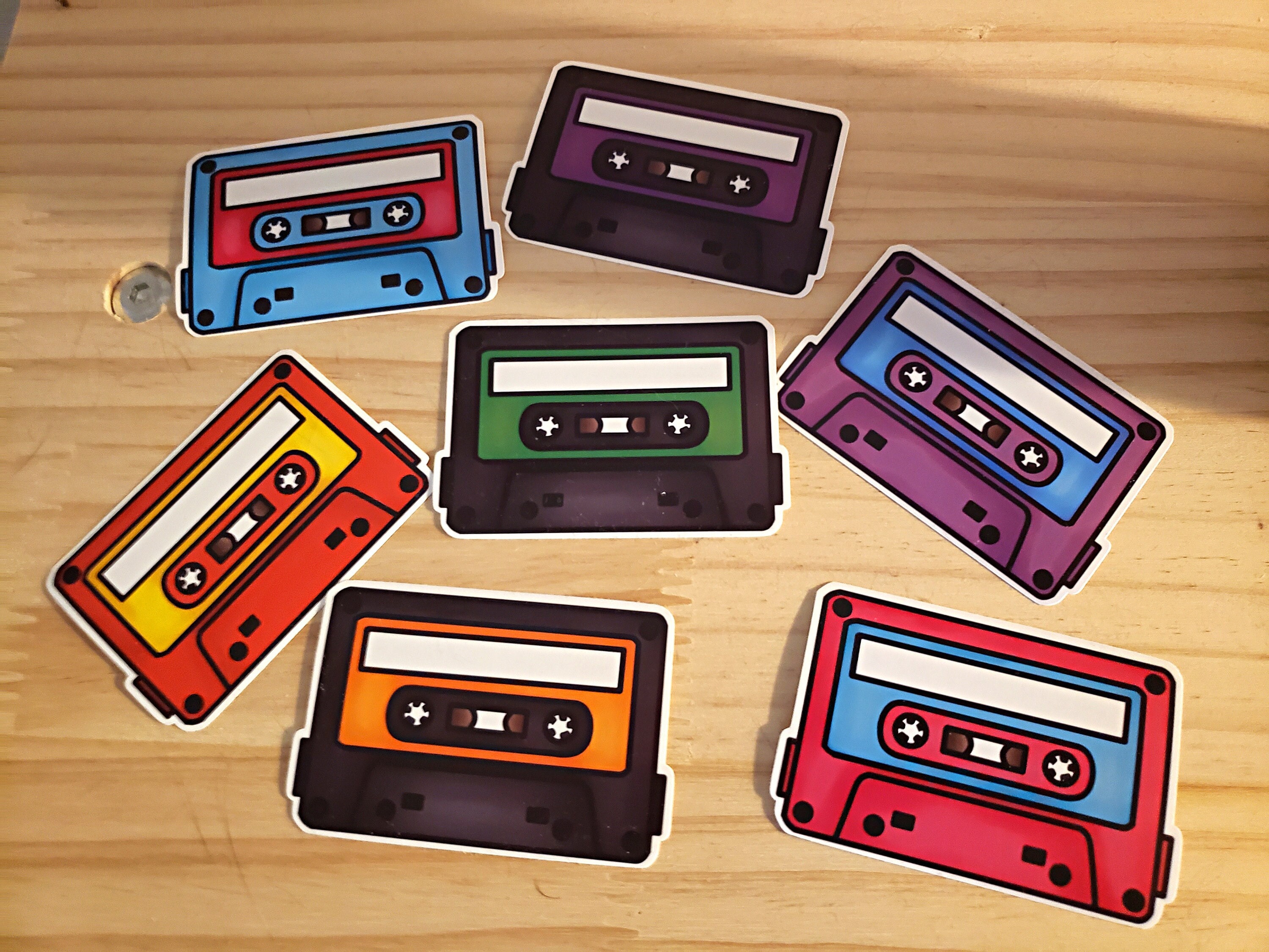 80s Cassette Mixtape Sticker | Glossy Vinyl Waterproof Mix Tape Retro ...