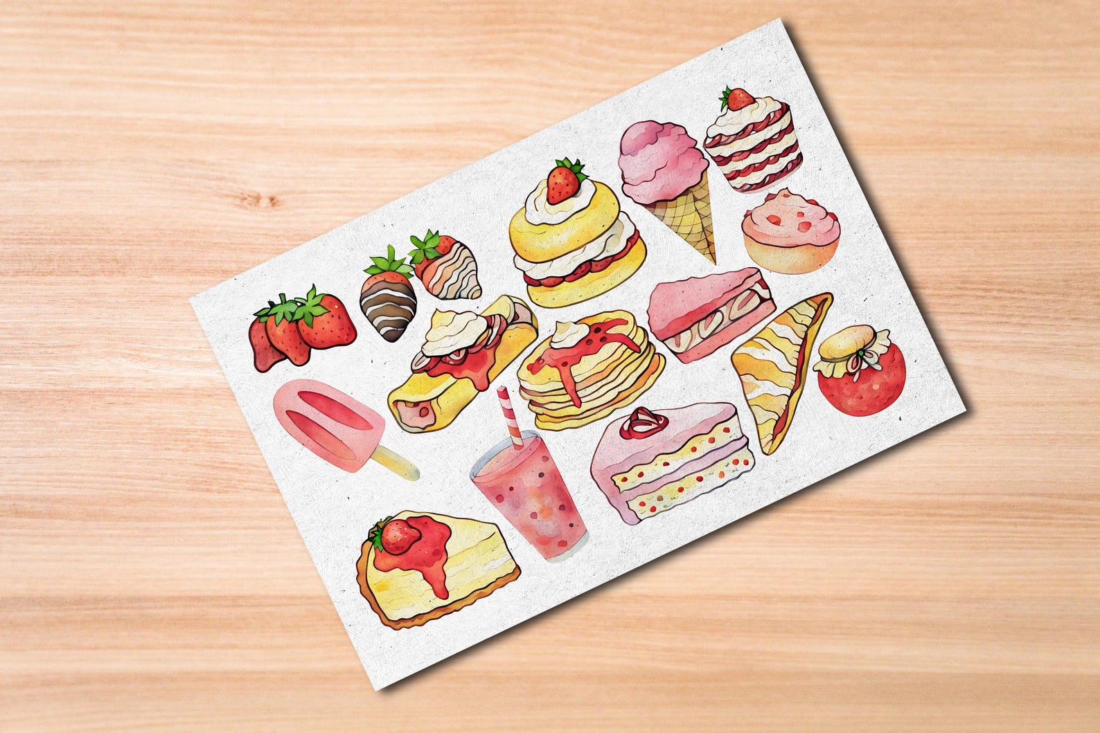Strawberry Foods Postcard - Thick Cardstock - Gift for Loved Ones - Etsy