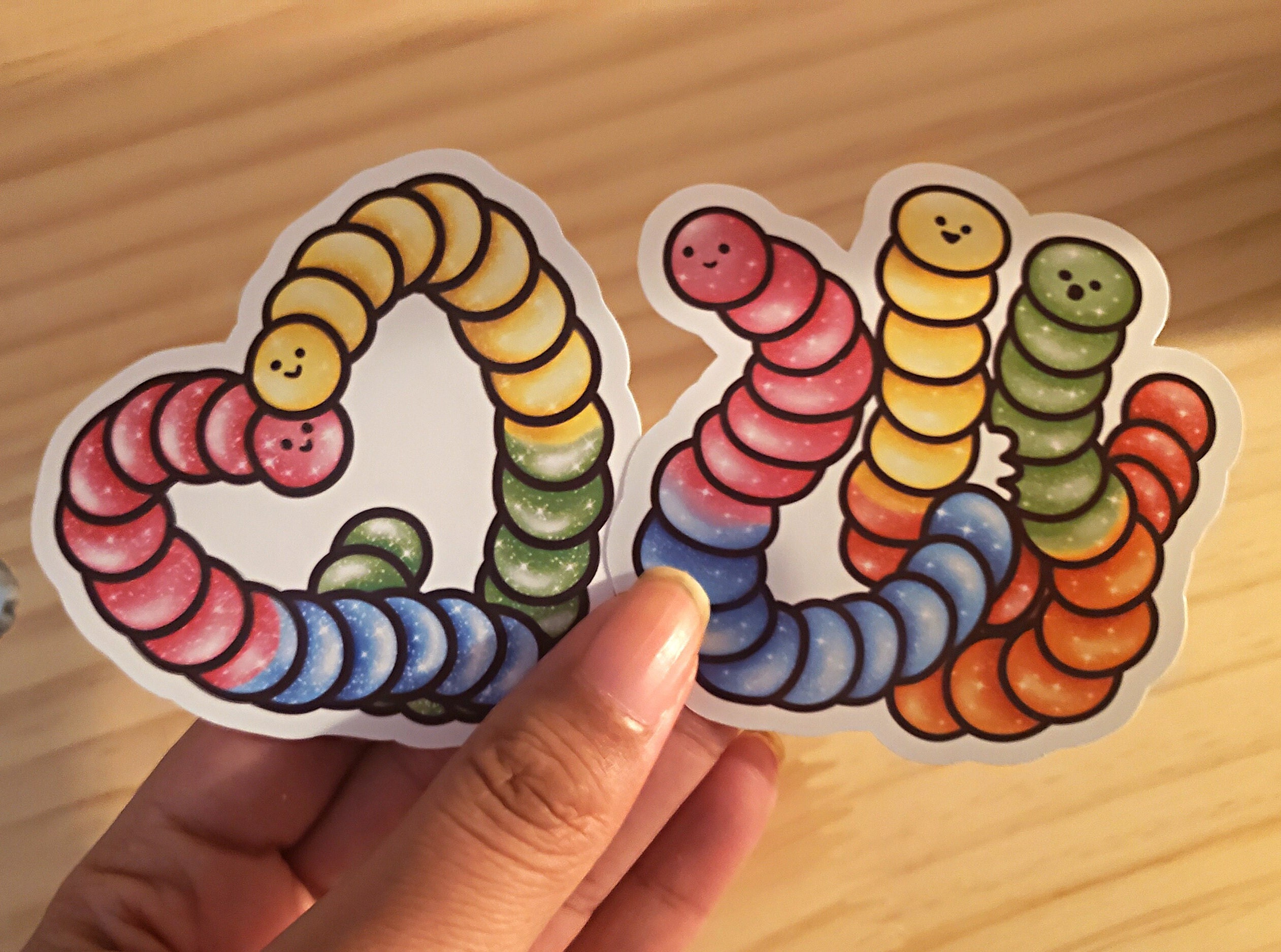 Gummy Worm Sticker Heart Gummy Worm Glossy Vinyl Waterproof - Etsy