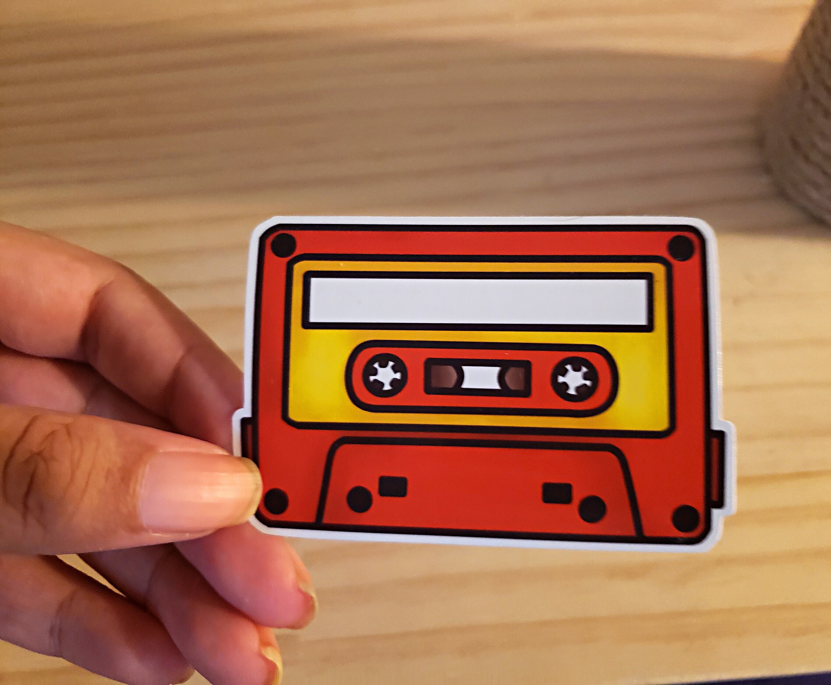 80s Cassette Mixtape Sticker | Glossy Vinyl Waterproof Mix Tape Retro ...