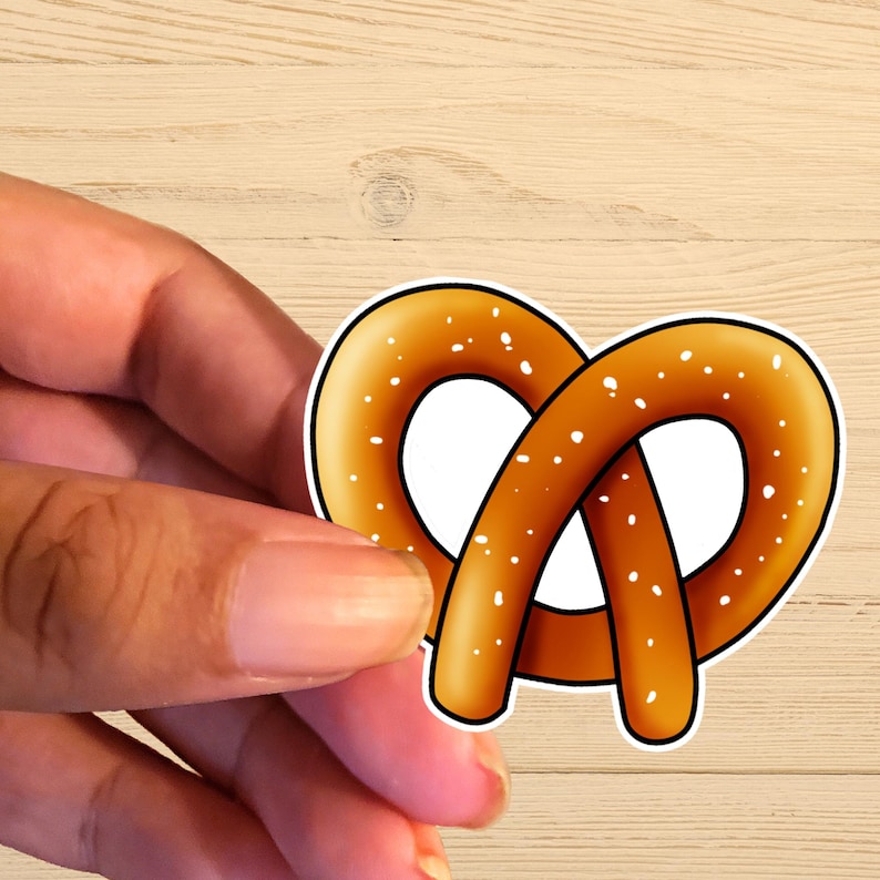 Pretzel Vinyl Sticker, Waterproof, Salted Pretzel Stickers, Glossy ...