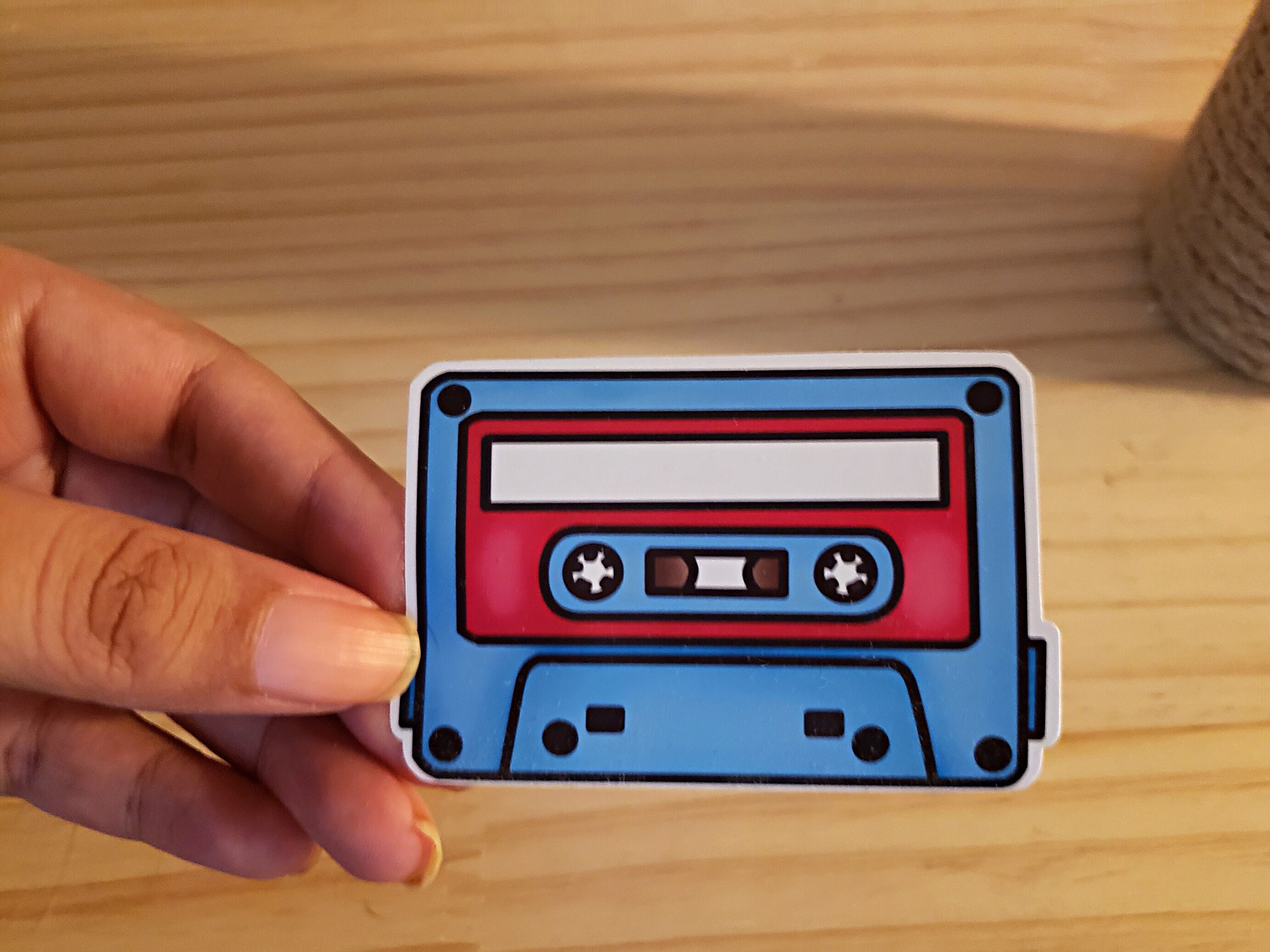 80s Cassette Mixtape Sticker | Glossy Vinyl Waterproof Mix Tape Retro ...