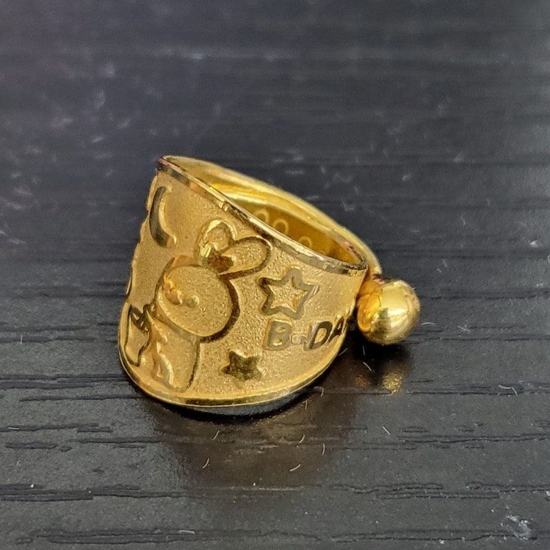 B Gold Pinky Ring - Etsy