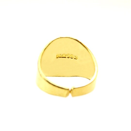 24k Golden Chicken Baby Ring 99.9% Pure Gold 1st Year Birthday Ring 3. ...