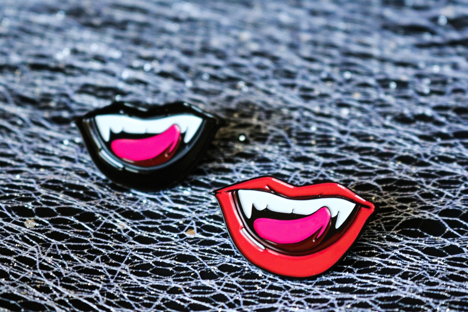 Vampire Fangs // Halloween Vampire Lips Horror Enamel Pin | Etsy