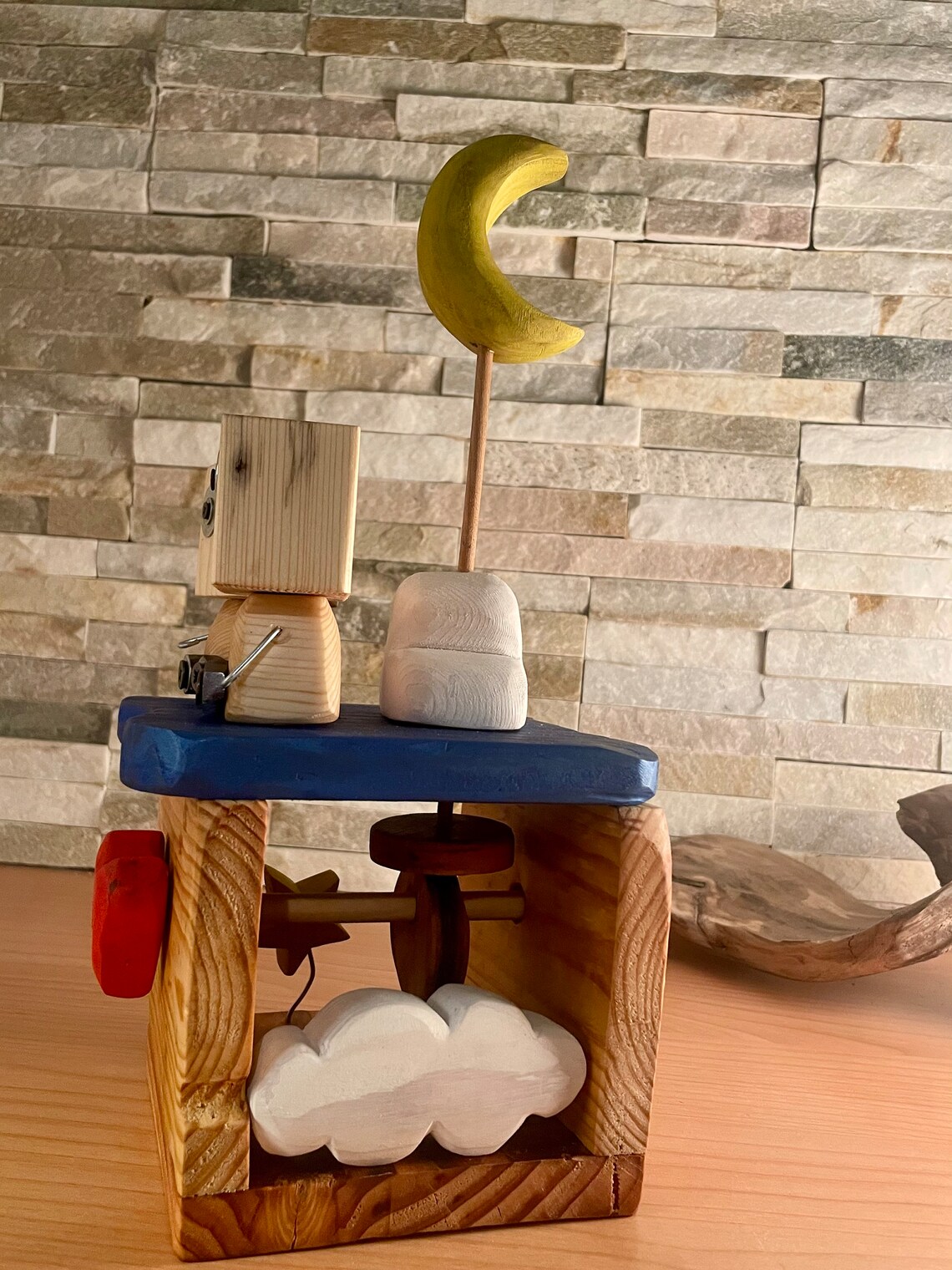 AUTOMATA - gioco LOVE legno luna coppia robot nuvole stella GnomoWood ...