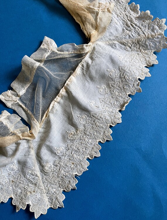 Antique Long Collar & Yoke Panel, with Cross Theme Em… - Gem