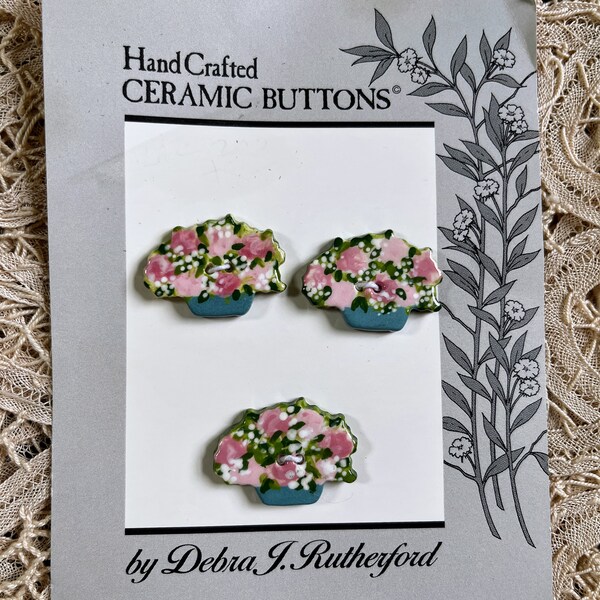 Pink Ceramic Buttons - Etsy