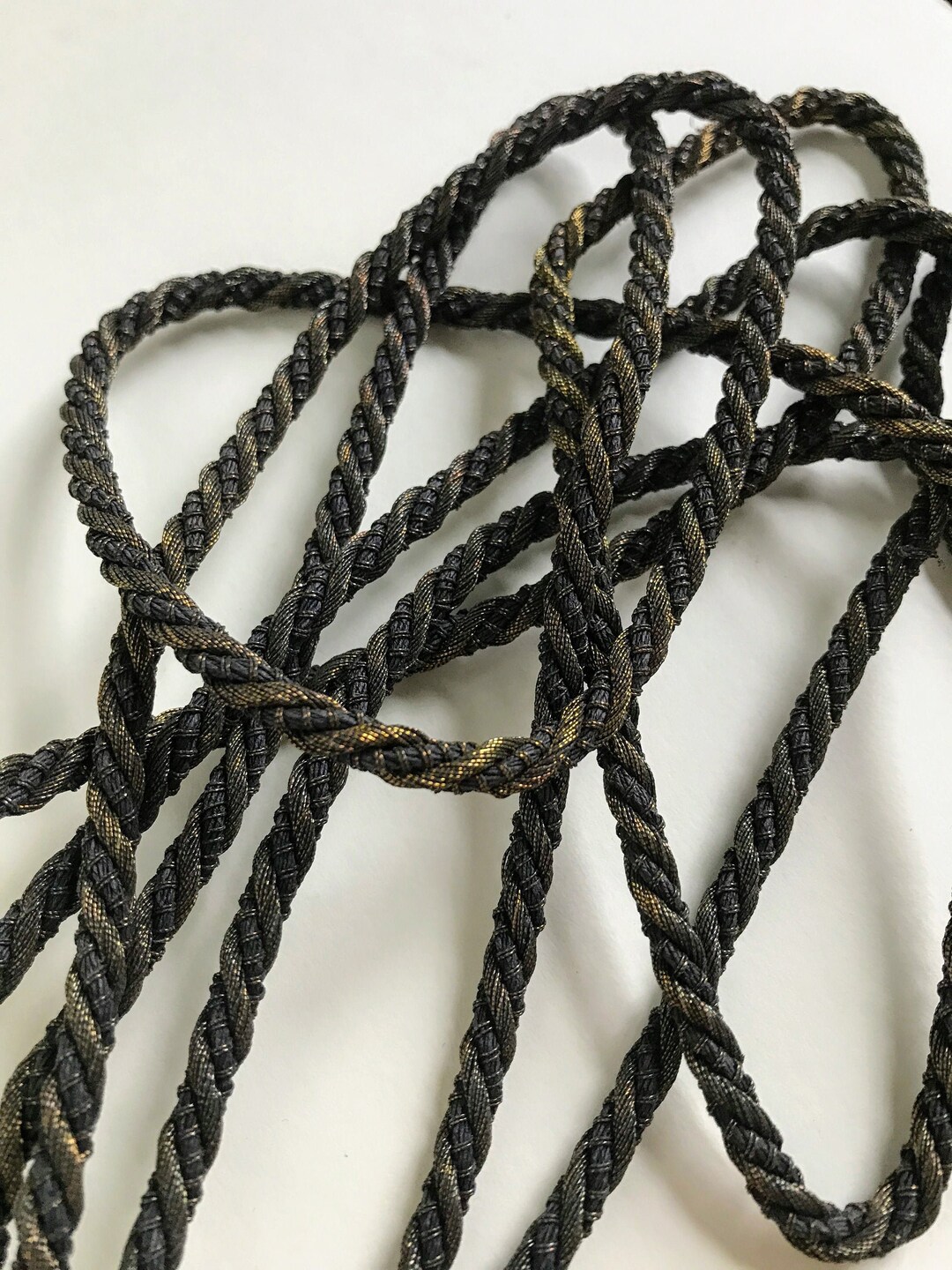 Antique French Metallic Rope Trim / Piping, Roping, Victorian, Made in ...