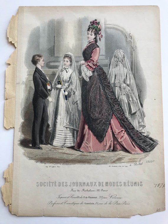 1800s French Hand Colored Fashion Plate from Societe Des | Etsy
