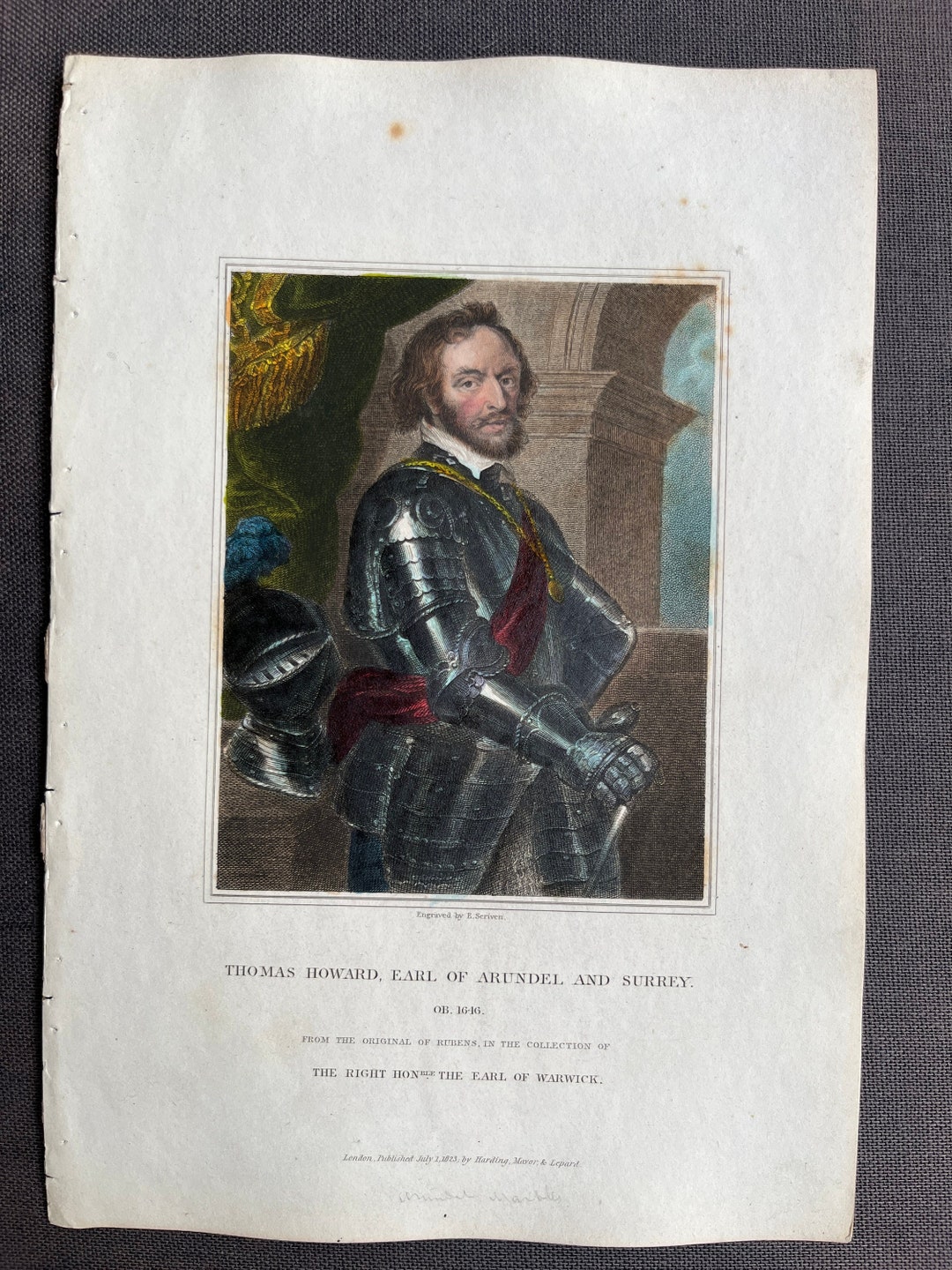 Antique Hand-colored British Nobility Engraving: Thomas Howard, Earl of ...