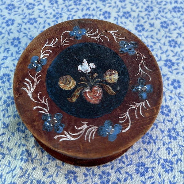 Antique Round Wooden Container - Etsy