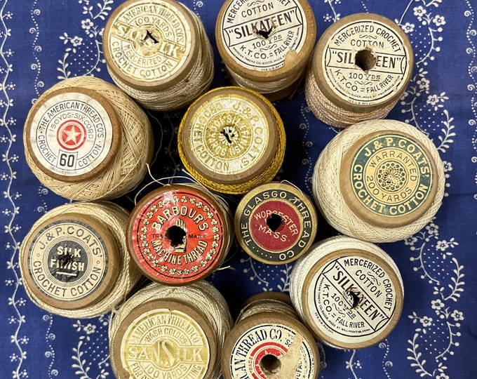 Large Collection of Antique / Vintage Thread Spools, Reels, JP Coats ...