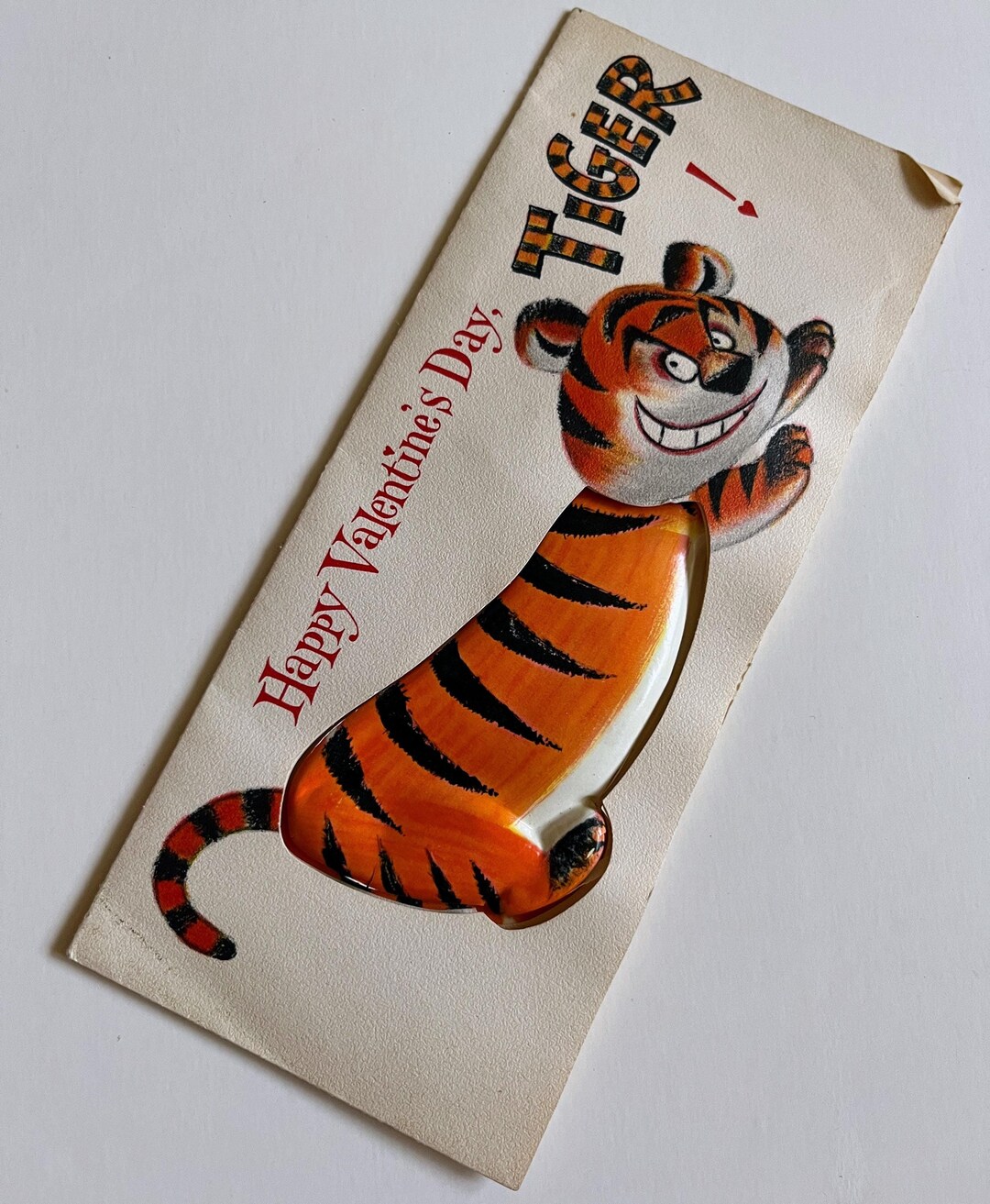 Vintage Valentine's Day TIGER Card, Greeting, Love, Cute, Ephemera ...