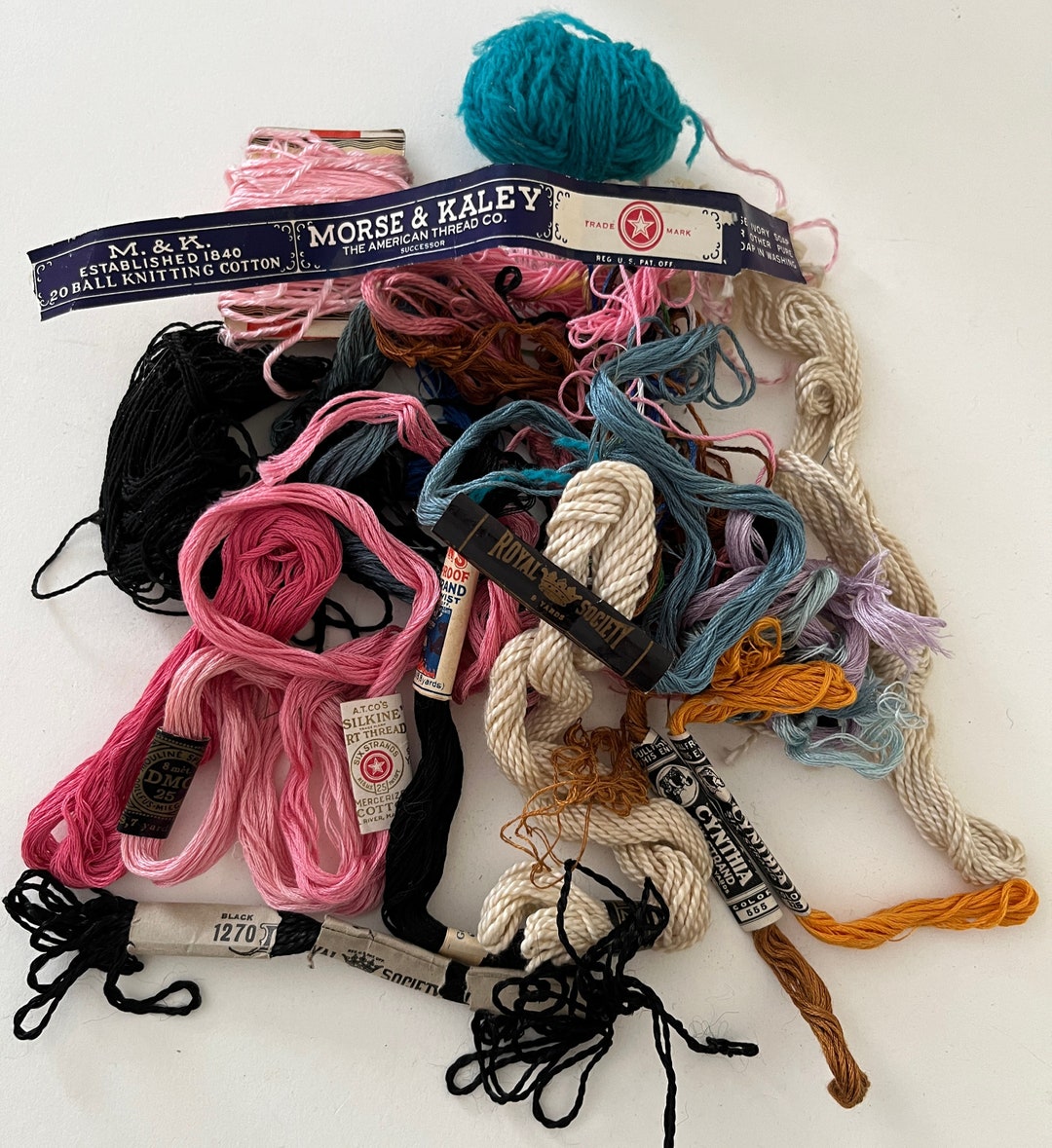 Bundle of Vintage Embroidery Floss, Large Lot, Colors, Cotton ...