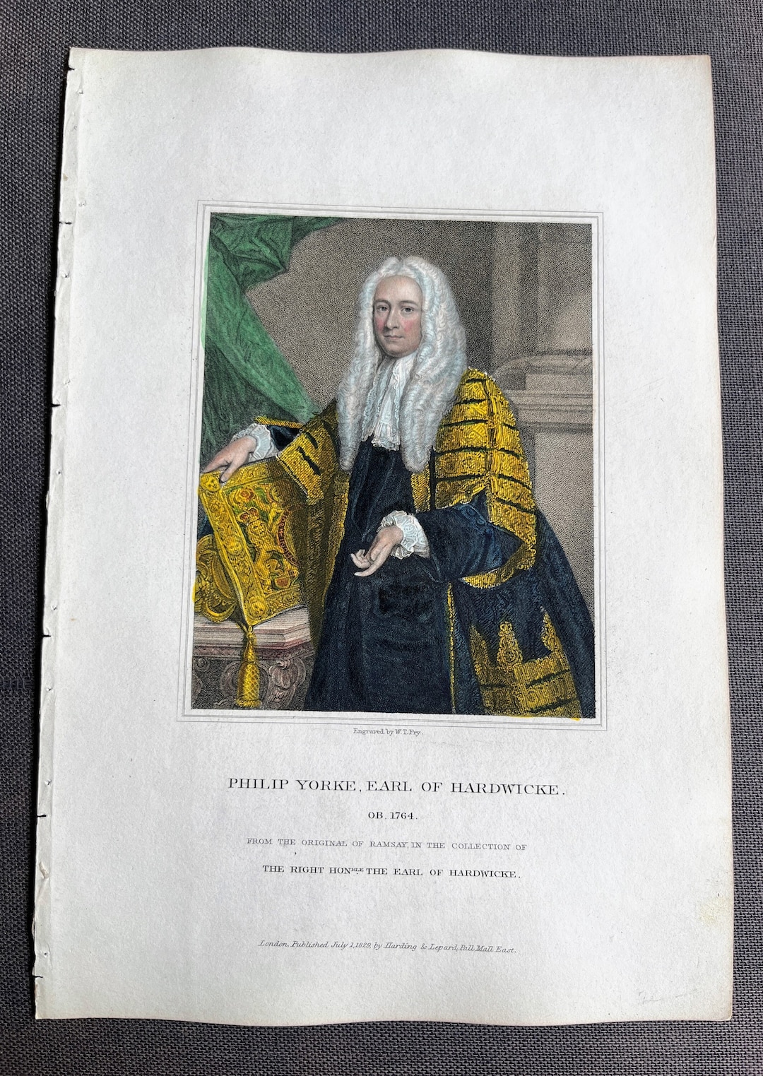 Antique Hand Colored British Nobility Engraving, Fashion, England ...