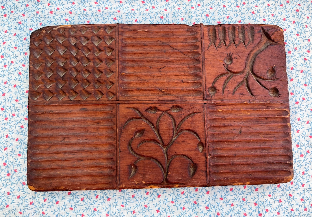 Antique Hand Carved Wooden Mold Board, Baking, Vintage, Primitive ...