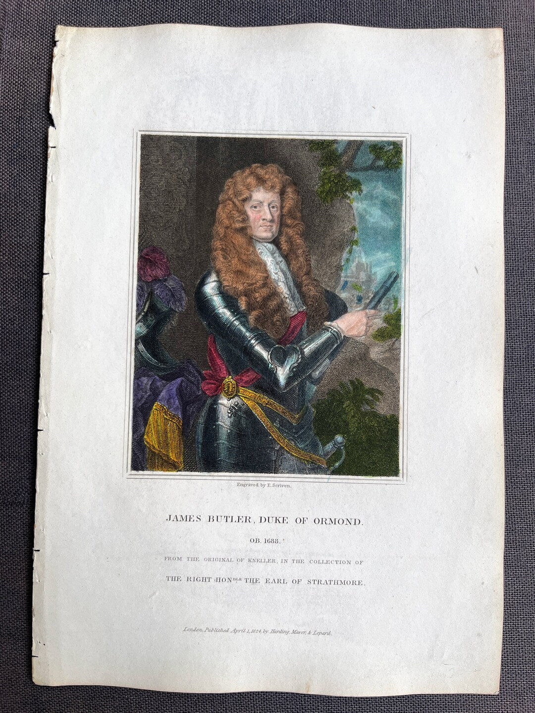 Antique Hand Colored British Nobility Engraving, Antiquarian ...