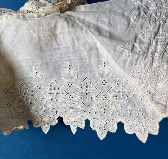 Antique Long Collar & Yoke Panel, with Cross Theme Em… - Gem