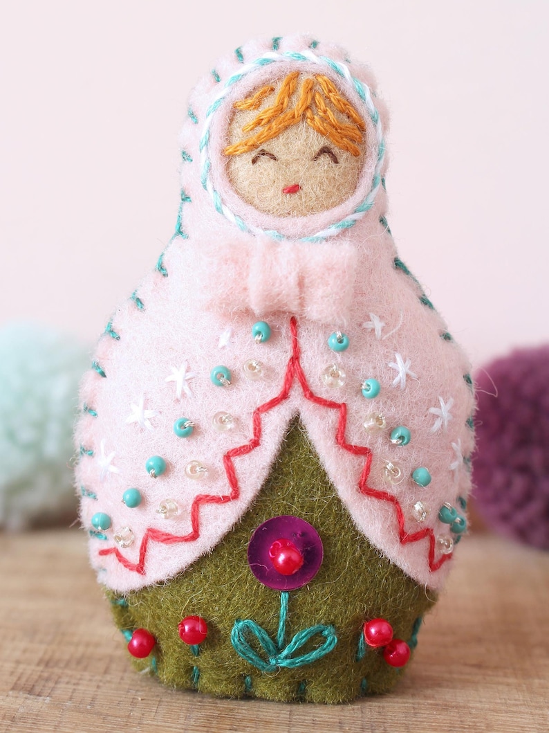 Embroidered Felt Russian Nesting Dolls Downloadable Pattern - Etsy