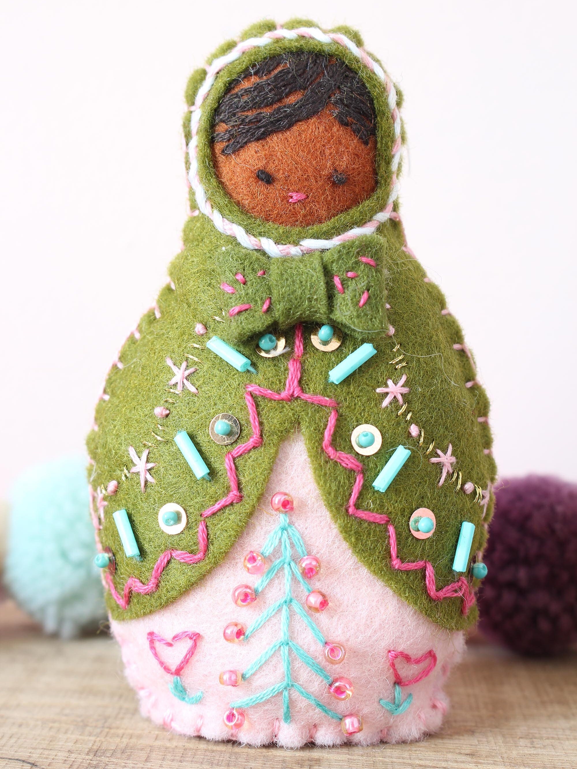 Embroidered Felt Russian Nesting Dolls Downloadable Pattern - Etsy