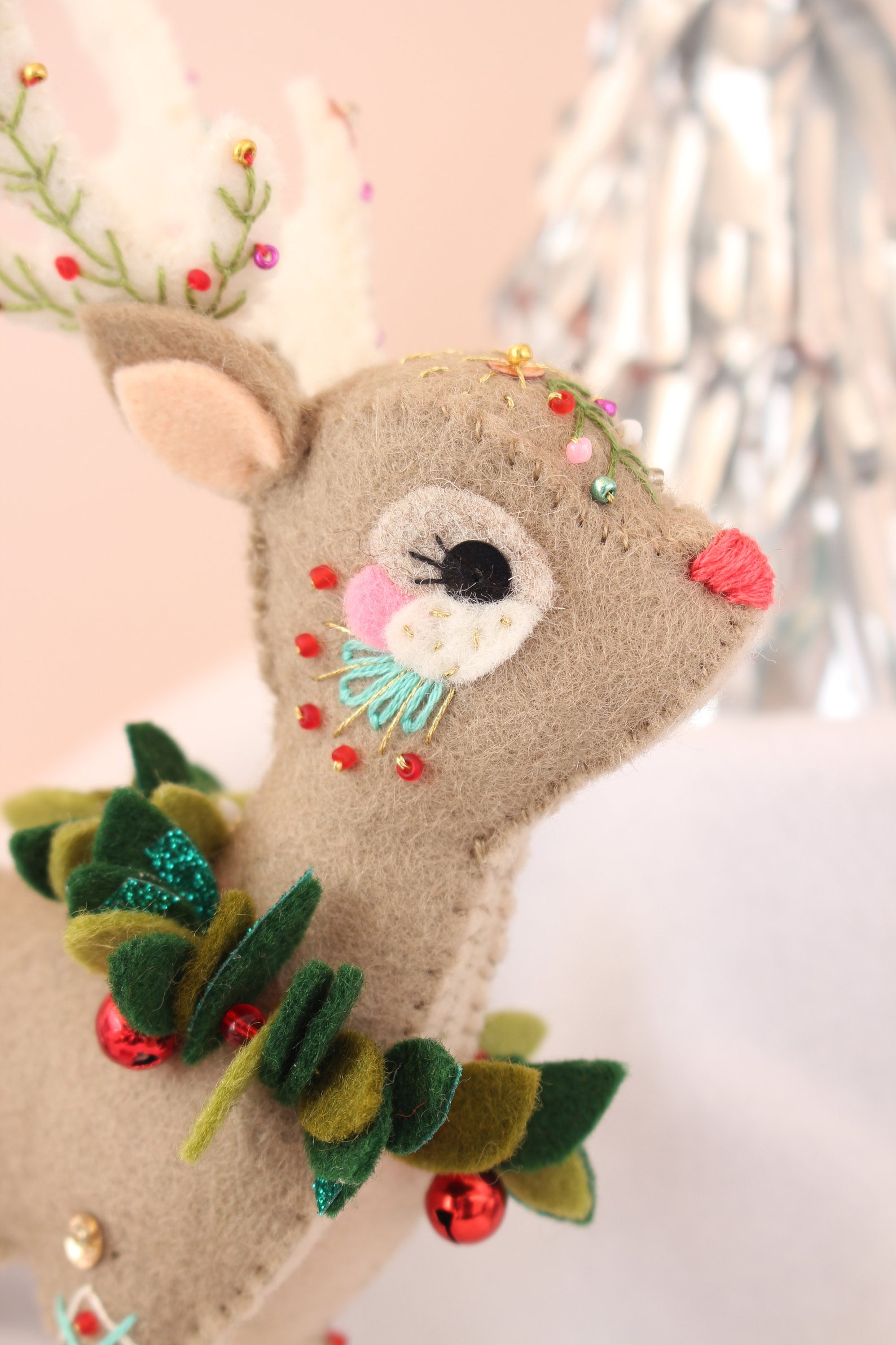 Reindeer Embroidered Hand Sewn Felt Ornament PDF DOWNLOAD - Etsy