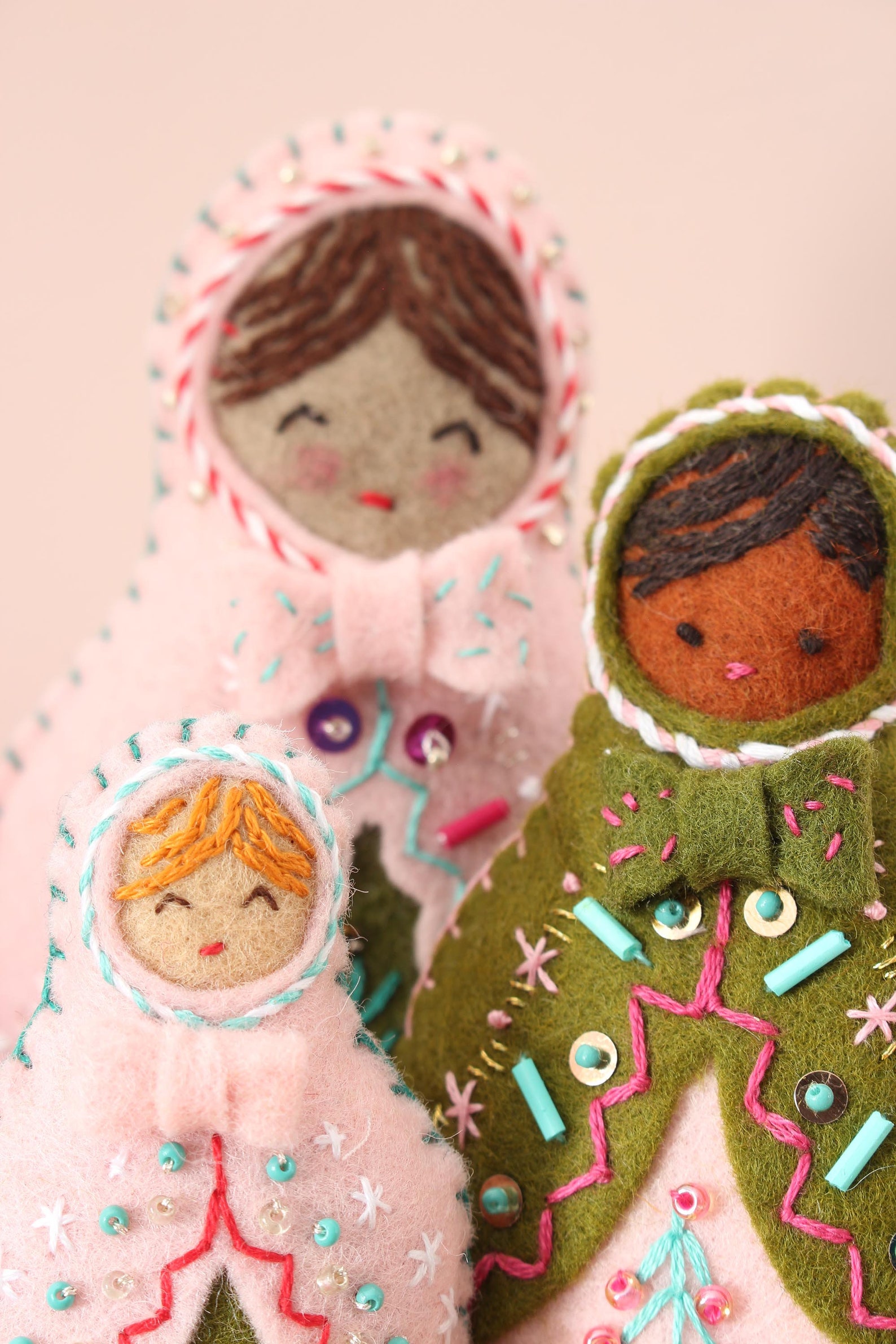Embroidered Felt Russian Nesting Dolls Downloadable Pattern - Etsy